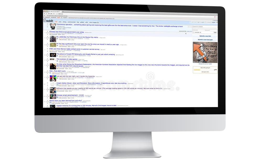 Reddit on a Computer editorial image. Image of computer - 38239775