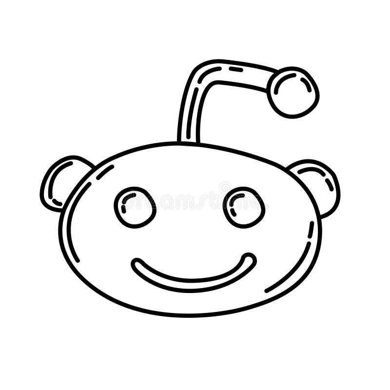 Reddit Icon Vector. Doodle Hand Drawn or Black Outline Icon Style ...
