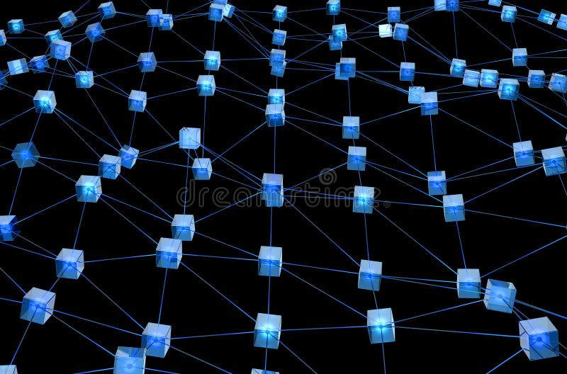 Rede De Dados De Blockchain Ilustração Stock - Ilustração de futurista ...
