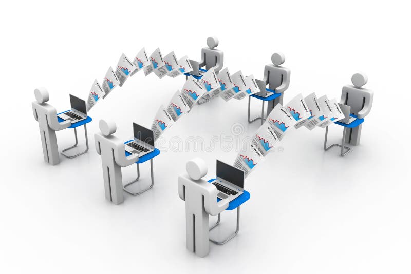 Rede Informática Com Partilha De Dados Ilustração Stock - Ilustração de ...