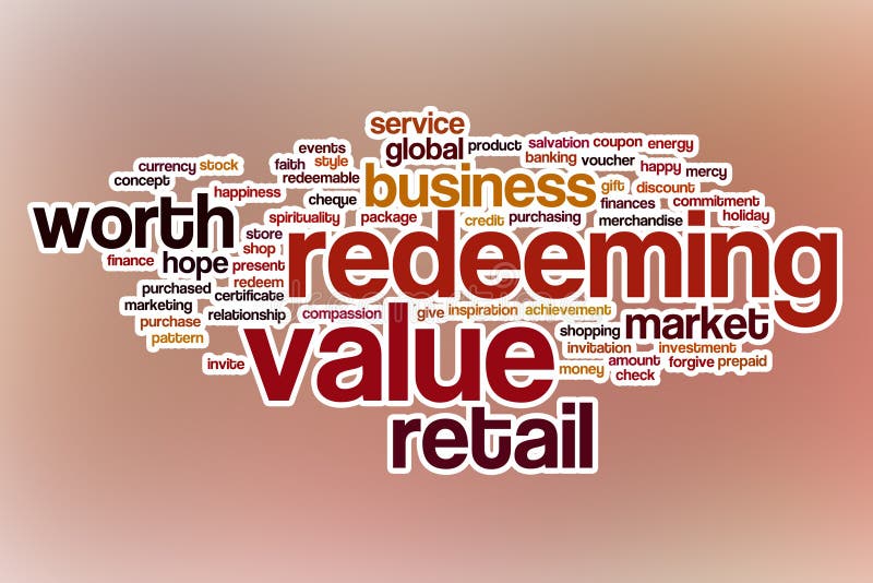 Redeeming Value Word Cloud with Abstract Background Stock Illustration ...