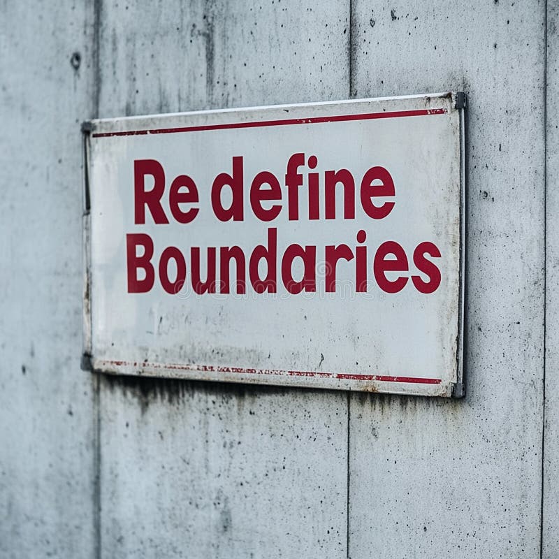 Redefine Boundaries Text Displayed on Plain Background Stock ...