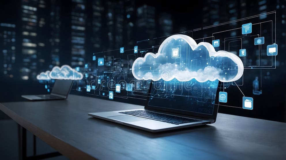 Redefining Connectivity: a Futuristic Concept of Cloud Computing and Data Flow Stock ...