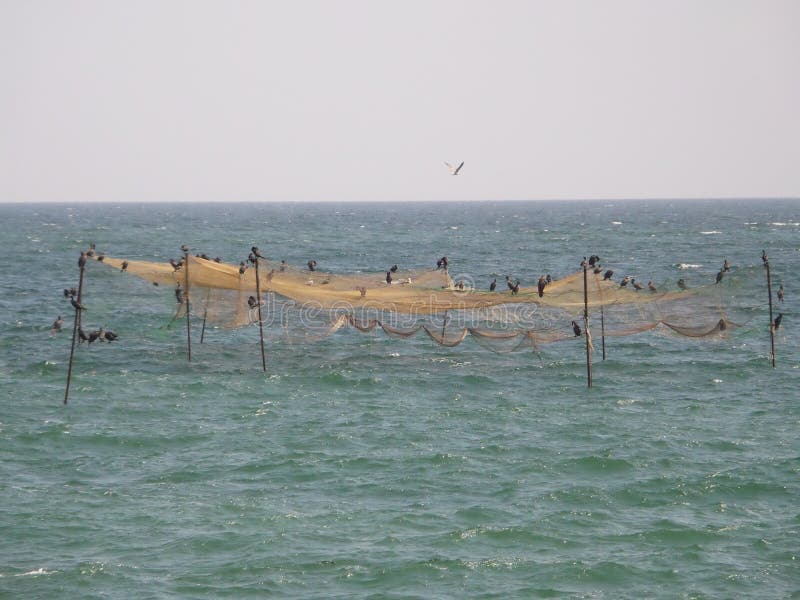 Redes Del Pescador En El Mar Imagen de archivo - Imagen de barco, cubo ...