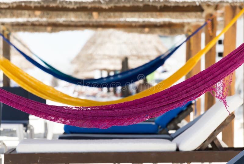 Redes Na Praia Da Ilha De Koh Rong Sanloem, Camboja Foto de Stock ...