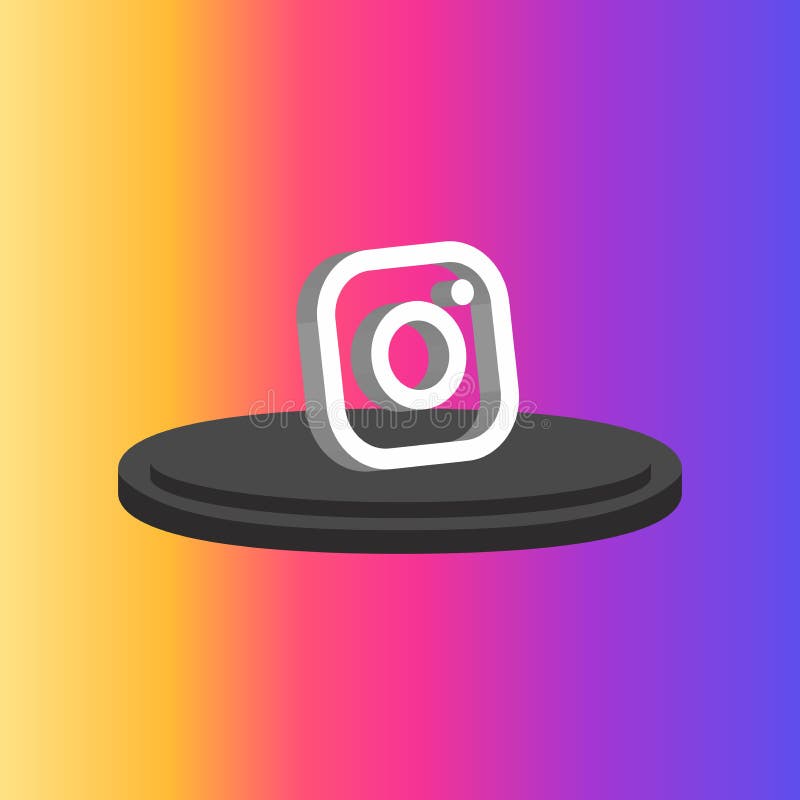 Redes Sociales 3d Instagram Icono Imagen de archivo editorial ...