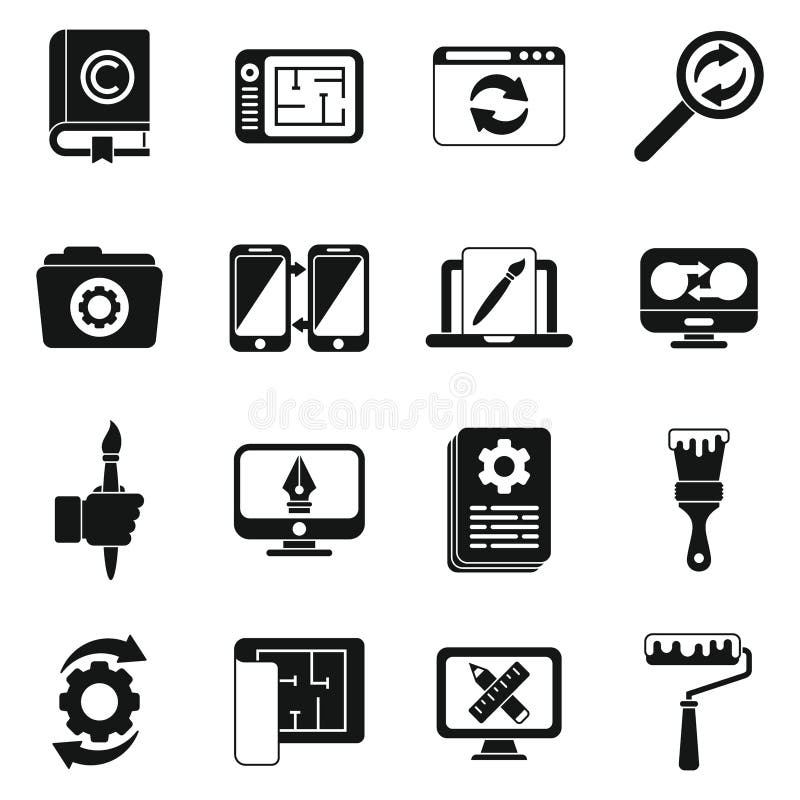Redesign Icons Set Simple Vector. Artist Brief Stock Illustration ...