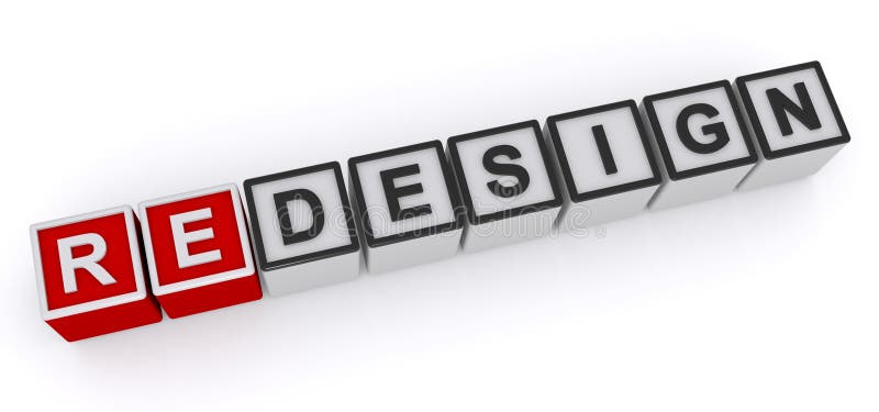 Redesign word block stock illustration. Illustration of client - 181524808