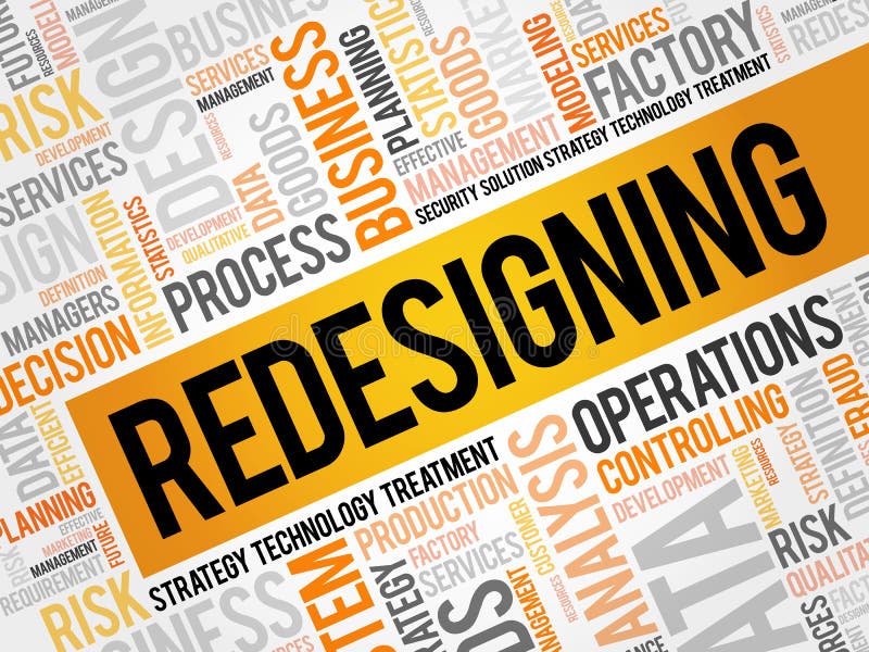 REDESIGNING Word Cloud Collage Stock Illustration - Illustration of ...