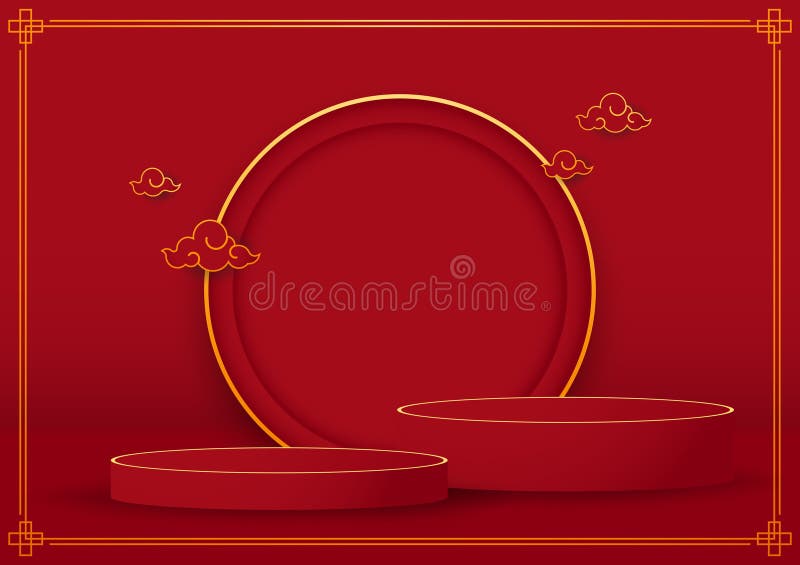 Happy Chinese New Year 2024. Chinese New Year Banner with Circle. Stock ...