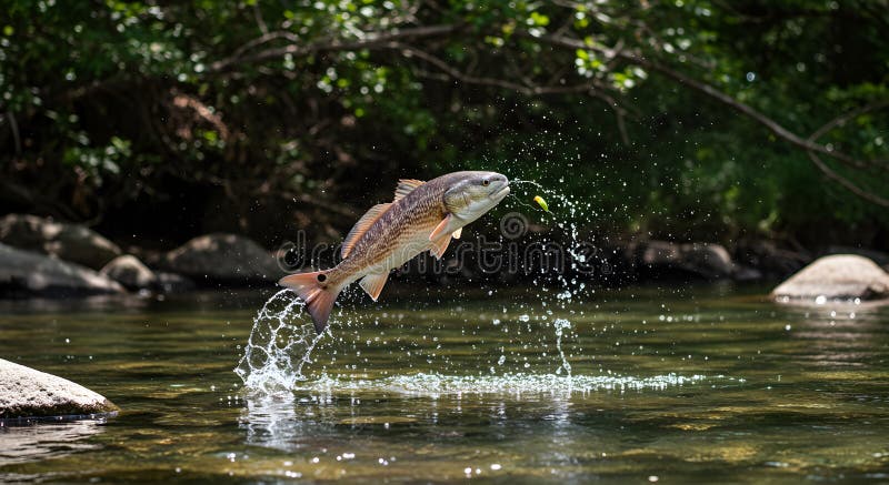 Redfish Breaching in the River: a Spectacular Display of Aquatic ...