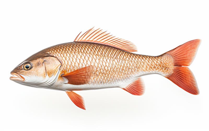 Redfish Isolated on White Background. Stock Illustration - Illustration ...