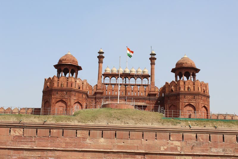 Redfort stock image. Image of redfort, front, view, fort - 128580623