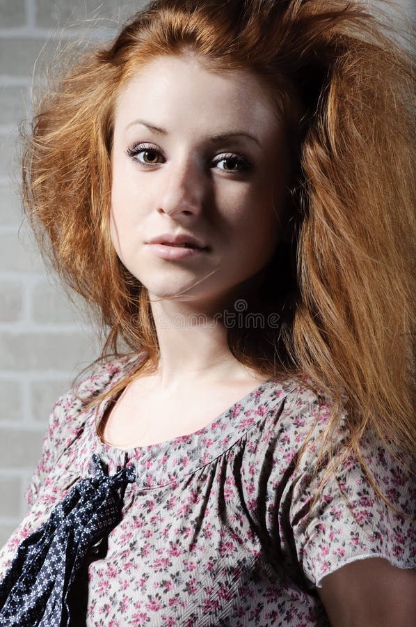 Redhaired Mysterious Woman Stock Image Image Of Fashion 14961971