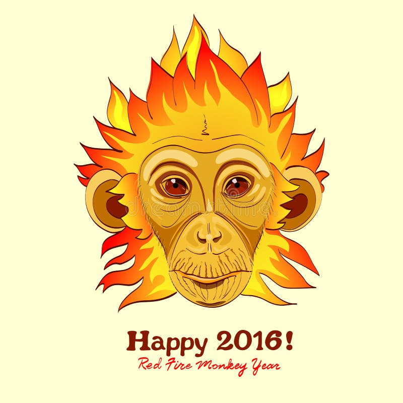 Fire Monkey is on the 2016 Figures Stock Illustration - Illustration of ...