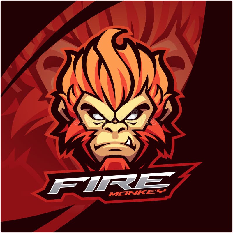 Fire Monkeys Logo Exclusive Logo 989804, Crazy Monkey On Flame Logo