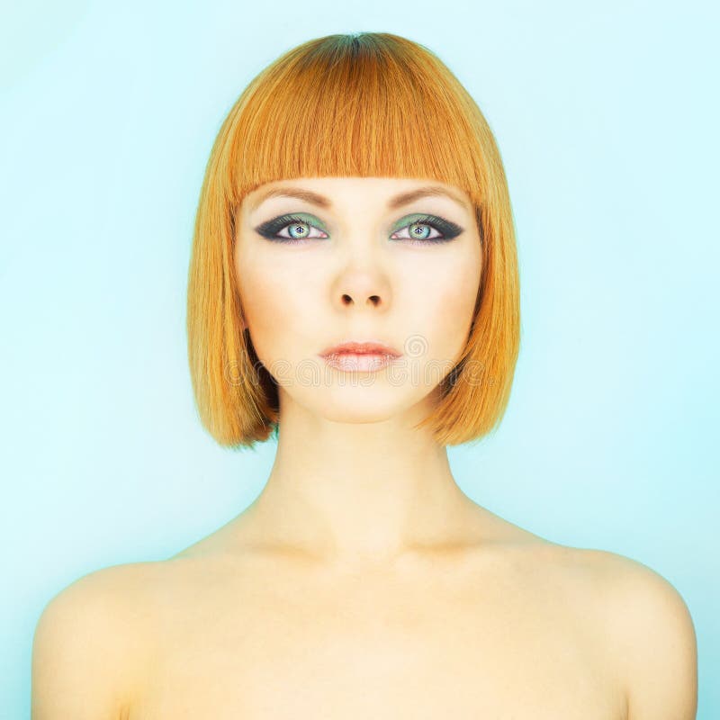 Luxury Woman with Fashion Make-up & Bob Hairstyle Stock Photo - Image ...