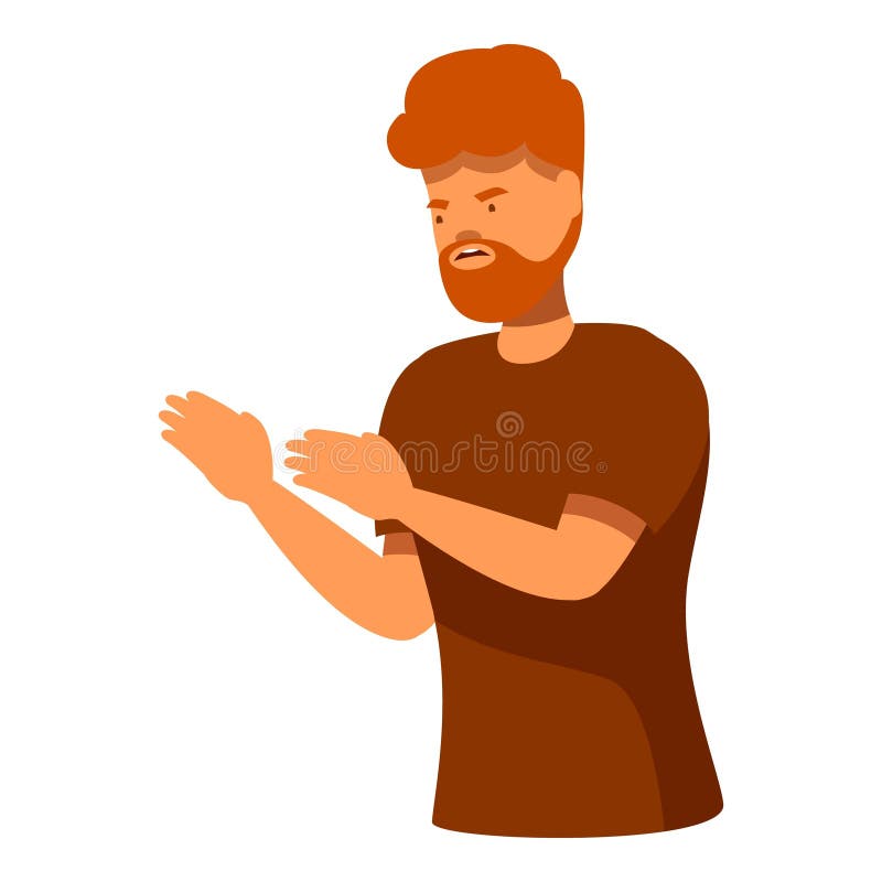 Redhead Man Showing Refusal Gesture with Both Hands Stock Illustration ...