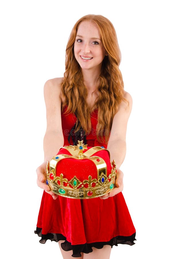 Redhead Pretty Girl in Queen Concept Stock Image - Image of authority ...