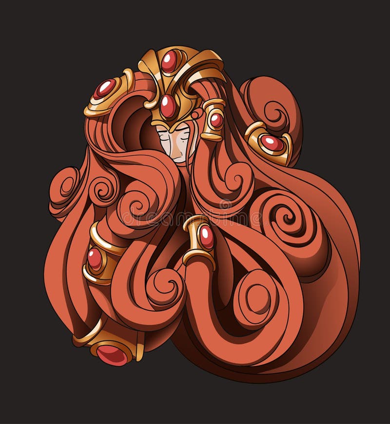 Redhead Princess stock illustration. Illustration of helmet - 76411619