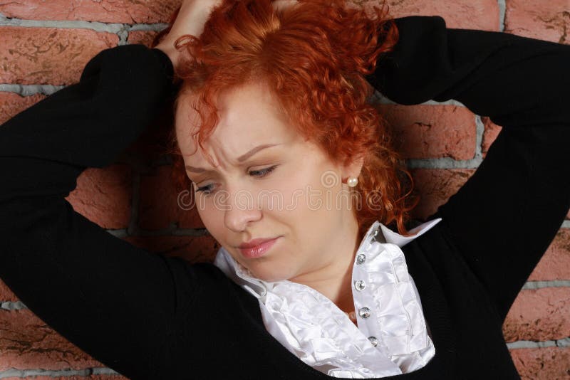 Redheaded young woman stock image. Image of dress, evening - 12012717