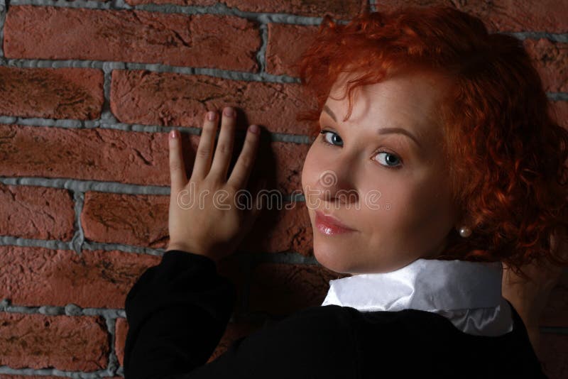 Redheaded young woman stock image. Image of sadness, cute - 12012801
