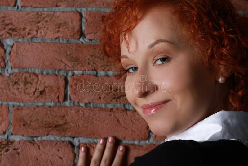 Redheaded young woman stock photo. Image of studio, beautiful - 12012834