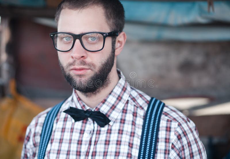 Redneck nerd man stock image. Image of redneck, bowtie - 39924377