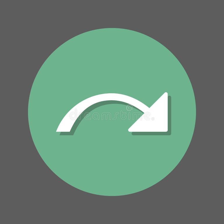 Redo, Right Arrow Flat Icon. Round Colorful Button, Circular Vector Sign with Shadow Effect ...