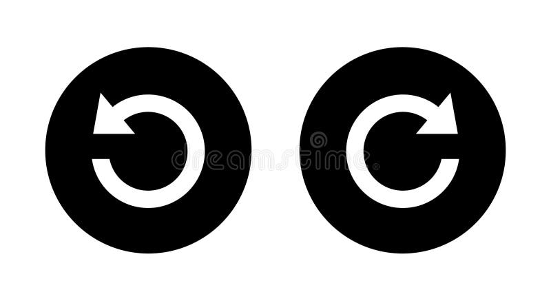 Redo and Undo Icon Vector. Circular Arrow Symbol Isolated on Circle ...