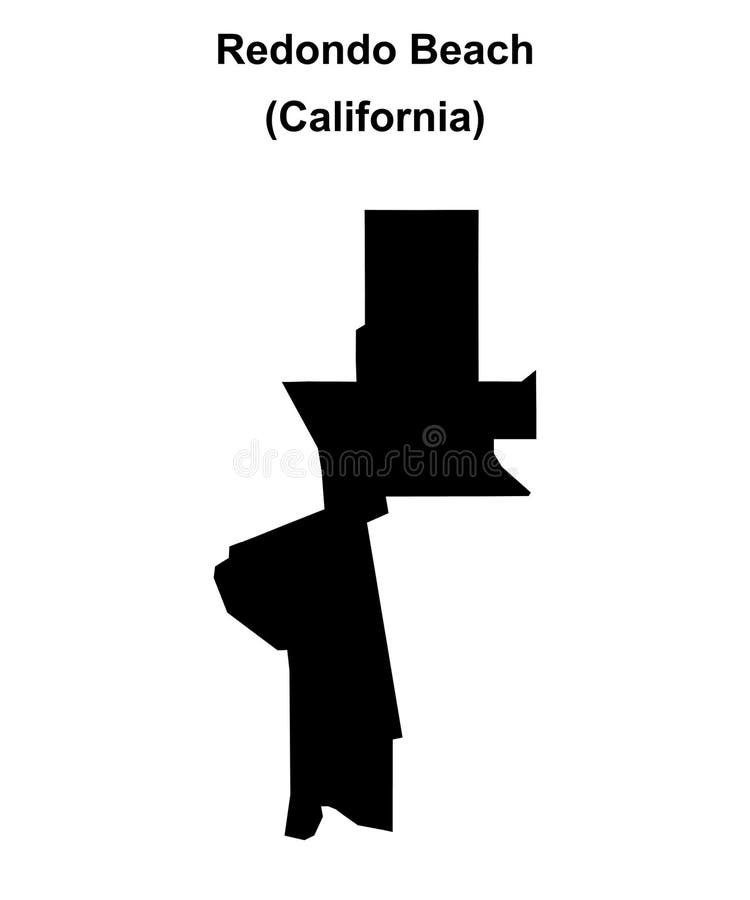 Redondo Beach outline map stock illustration. Illustration of atlas ...