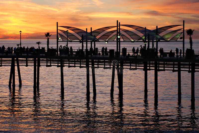 Redondo Beach Pier stock image. Image of pier, sunset - 1697681