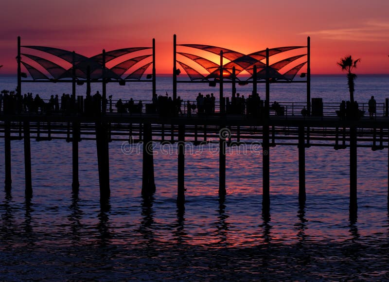 Redondo Beach Pier Sunset stock photo. Image of santa - 2247300