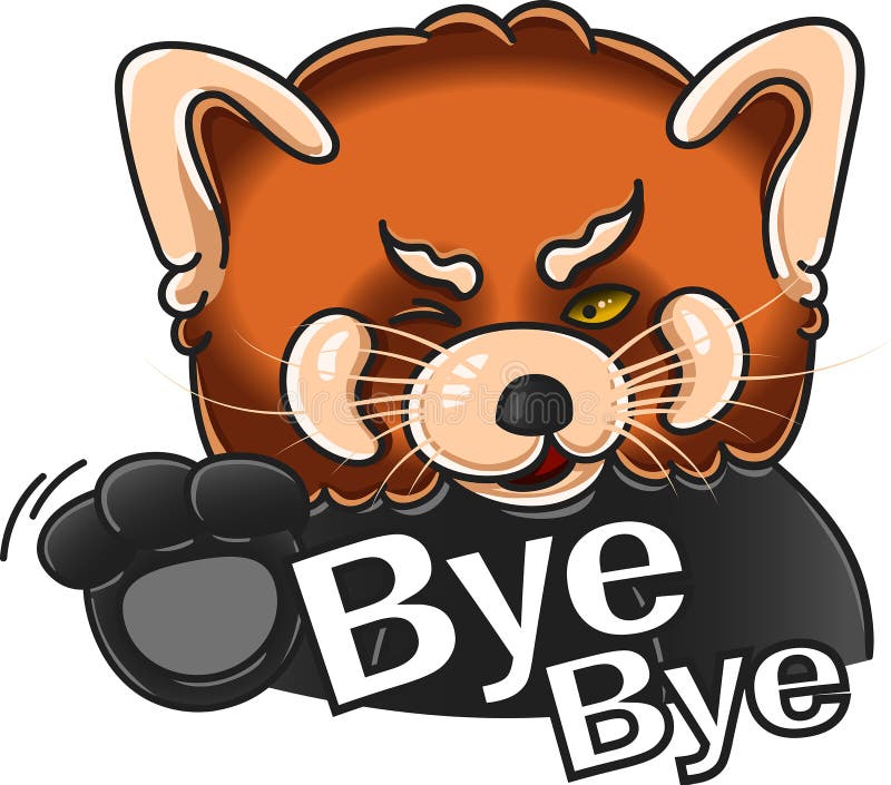 Red panda bye stock vector. Illustration of shirt, graphics - 248138666
