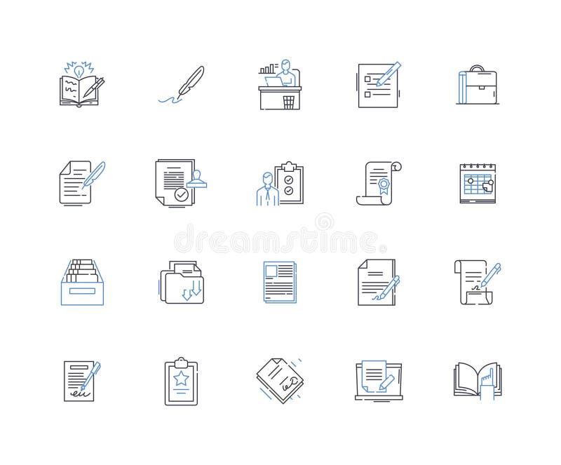 Redrafting Line Icons Collection Revision Editing Rewriting