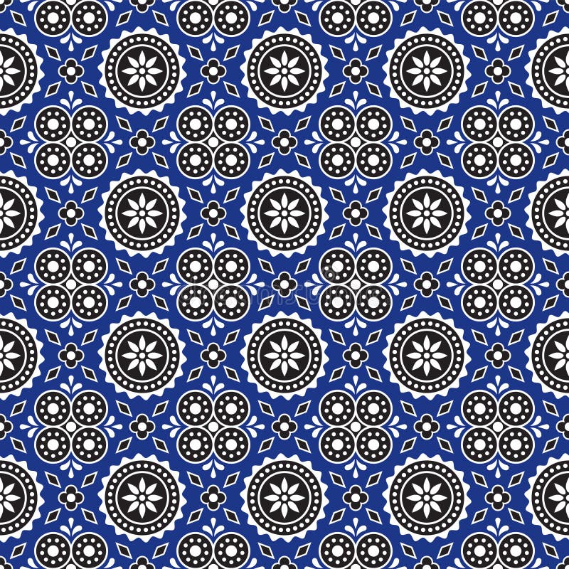 Ajrak Seamless Blue Pattern Stock Vector - Illustration of abstract ...