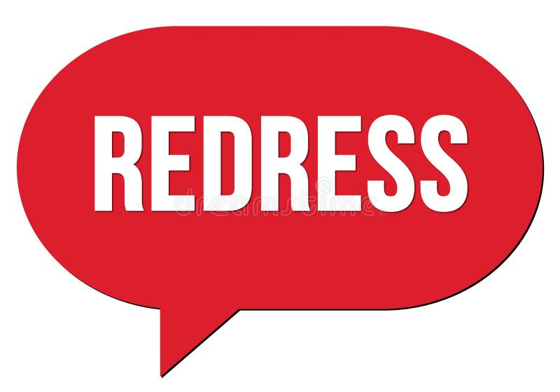 REDRESS Text Written in a Red Speech Bubble Stock Illustration ...