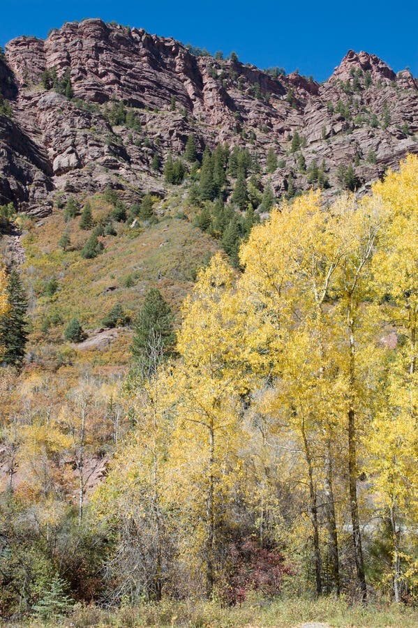 Redstone in autumn stock photo. Image of landscapes, blue - 1034830