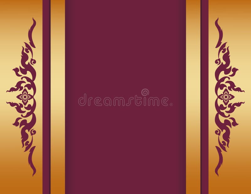 Gold Red Thai Line Art Banner Background Stock Vector - Illustration of ...