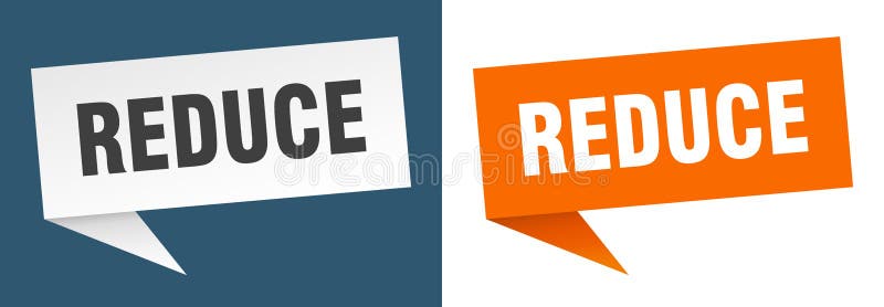 Reduce Banner. Reduce Speech Bubble Label Set Stock Vector ...
