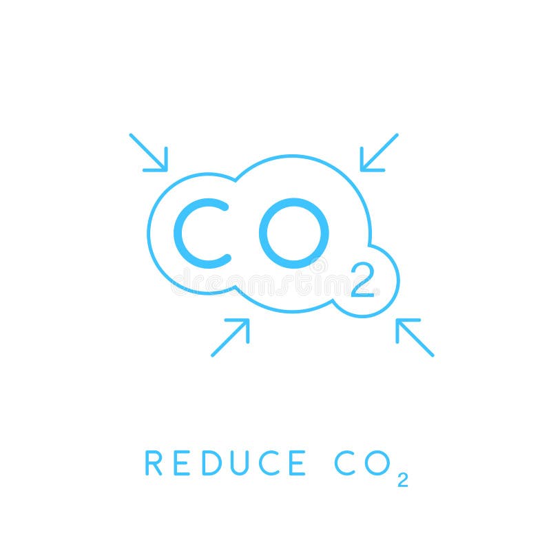 Reduce Carbon CO2 Emissions Concept Icon with Cloud. Stock Vector ...