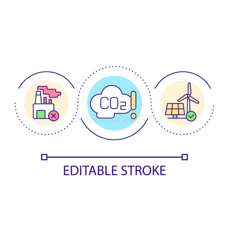 Reduce Carbon Emissions Loop Concept Icon Stock Vector - Illustration ... Reduce Carbon Emissions Loop Concept Icon Stock Vector - Illustration ...