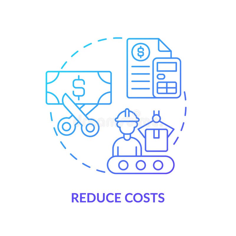 Reduce Costs Blue Gradient Icon Stock Vector - Illustration of abstract ... Reduce Costs Blue Gradient Icon Stock Vector - Illustration of abstract ...