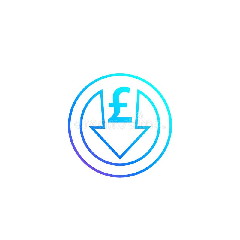 Reduce Costs Icon with British Pound Stock Vector - Illustration of ...