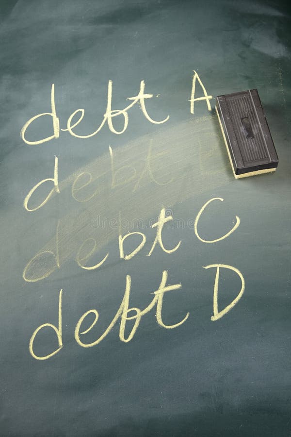 Reduce the debt stock image. Image of erasing, eliminate - 63818925