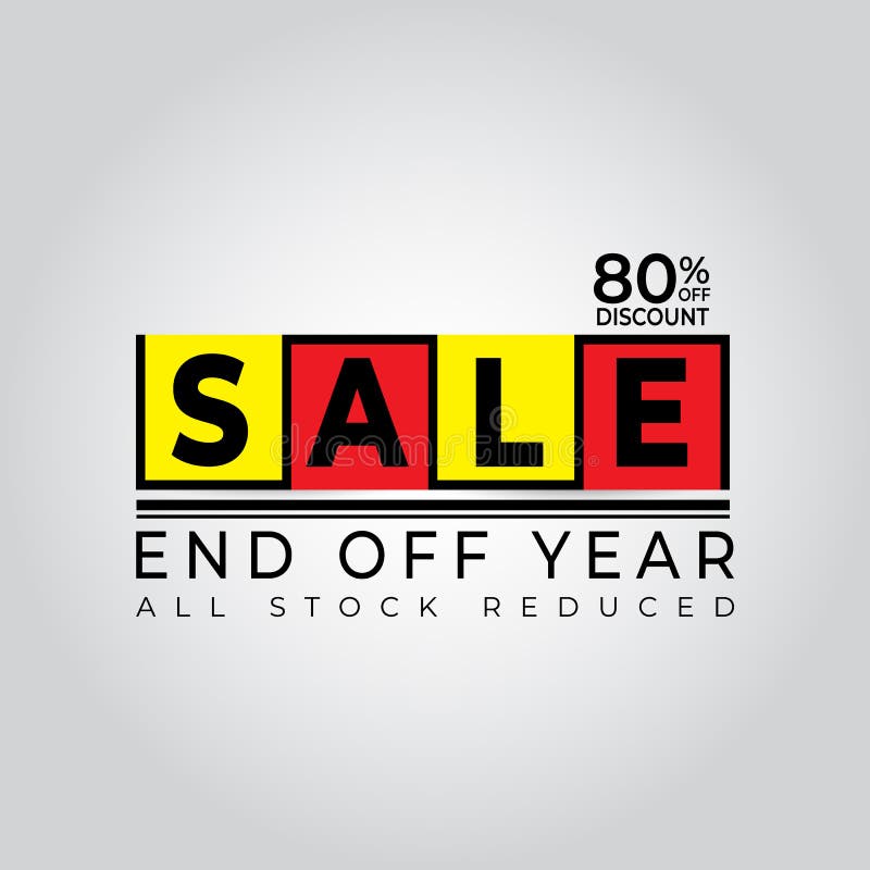 Sale Discount End Off Year Vector Illustration Stock Vector ...