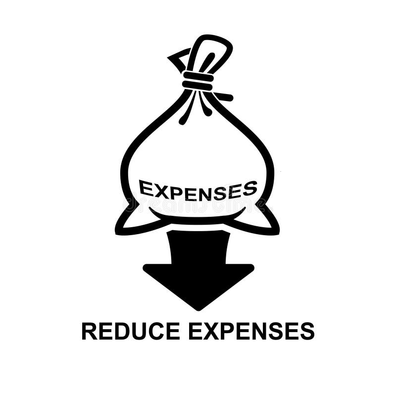 Reduce Expenses Icon Isolated on Background Vector Illustration. Non AI Generate Stock Vector ...