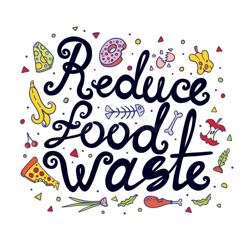 Reduce Food Waste Cartoon Vector Illustration Stock Vector ...