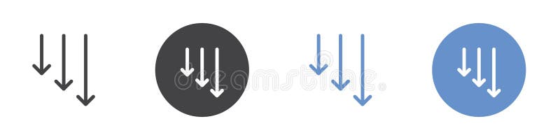 Reduce Icon Flat Set in Black and White Color Stock Illustration ...