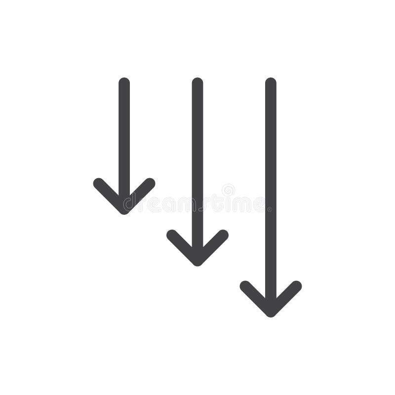 Reduce Icon Thin Outline Art Symbol Stock Vector - Illustration of flat, environment: 340274610